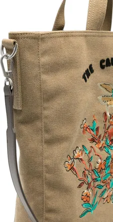 Paul Smith Floral Embroidery Canvas Tote Bag - Beige