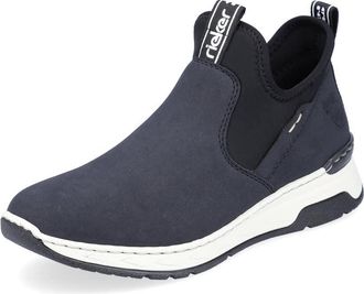 Rieker Damen Slip-On Sneaker M0053, Frauen Halbschuhe, lose Einlage,Slipper,Schlupfschuhe,Slip-ons,Low-top,Sportschuhe,blau Kombi (14),36 EU / 3.5 UK