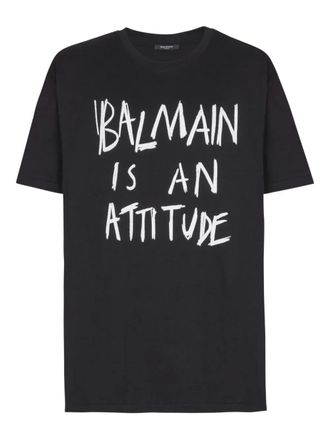 Balmain T-Shirt mit Print - Schwarz