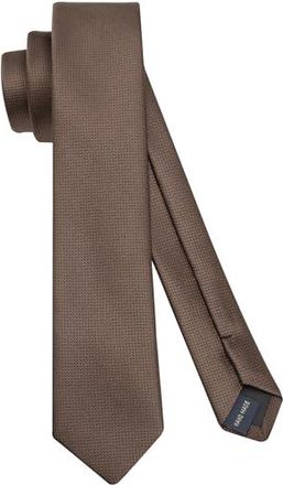 Hisdern Cravate Brun Homme 6CM Slim Cravate Fine en Soie Couleur Unie Mariage Plusieurs Couleurs Disponibles avec Boîte