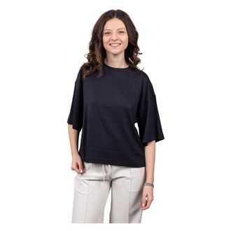 Circolo 1901 Femme, Tops, Noir, Taille: 42 FR T-shirt Boxy Jersey