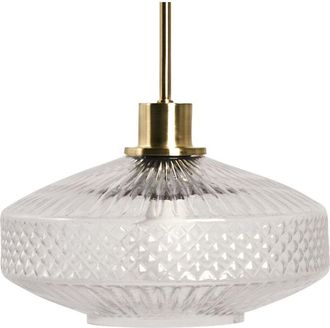 Beliani Lampe Suspendue Glamour Moderne en Crystal Base en M&eacute;tal Abat-Jour en Verre Transparent Pirris
