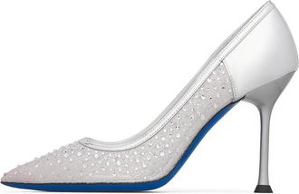 Loriblu Femme, Chaussures, Gris, Taille: 39 EU Escarpin bijou en tricot et cuir
