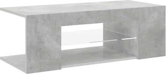 vidaXL Meuble TV avec Lumières LED, Armoire de Télévision, Meuble Télé de Salon, Armoire Basse Salle de Séjour Intérieur, Moderne, Gris Béton