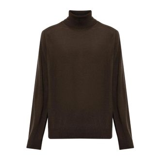 Paul Smith Wollrollkragenpullover mit besticktem Logo - - Knitwear - Herren - Braun - S
