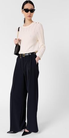 Gerard Darel Pull ajour&eacute; &agrave; boutons dor&eacute;s - LHENA - Ecru