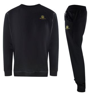 Aquascutum Iconic Crest - Schwarzes Trainingsset Mit Rundhalsausschnitt