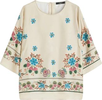 Max Mara Femme, Blouses et Chemises, Multicolore, Taille: 40 FR Blouse &agrave; Encolure Ras du Cou