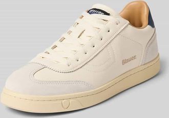 Blauer Sneaker aus Leder-Mix Modell Lowell