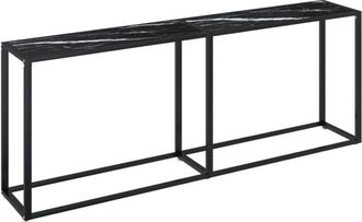 vidaXL Table console Marbre noir 200x35x75,5 cm Verre trempé Vidaxl