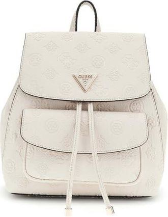 Guess sac à dos de loisirs Cresidia II Flap Backpack Bone Logo écru