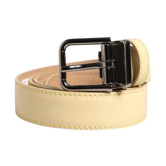 Dolce & Gabbana Homme, Accessoires, Jaune, Taille: ONE Size Ceinture Classique en Cuir avec Boucle M&eacute;tallique