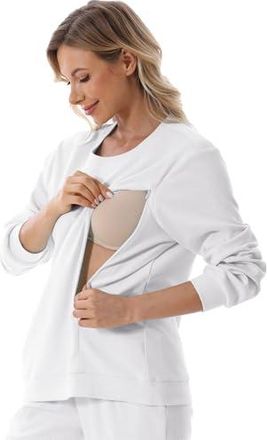 Feoya Allaitement Sweatshirt Hauts dAllaitement en Molleton V&ecirc;tements dAllaitement &agrave; Manches Longues pour Femmes L