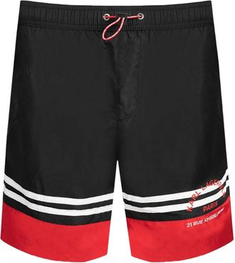 Karl Lagerfeld Badeshorts mit verstellbarem Bund - - Swimwear - Herren - Schwarzk - S
