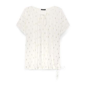 Fiorella Rubino Femme, Blouses et Chemises, Blanc, Taille: 42 FR Blouse en tissu cr&eacute;pon avec liens