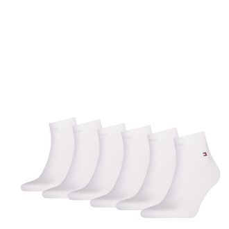 Tommy Hilfiger Kurzsocken TOMMY HILFIGER TH MEN QUARTER 6P ECOM, Herren, Gr. 47-49, wei&szlig;, Baumwollmischung, Elasthan, Polyamid, elastisch, Socken, mit Logostickerei,