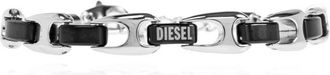 Diesel Homme, Accessoires, Gris, Taille: ONE Size Bracelet cha&icirc;ne bicolore en acier inoxydable
