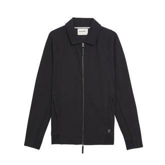 Lyle & Scott Diagonal Interlock Jacke f&uuml;r Herren, Durchgehender Rei&szlig;verschluss (Schwarz)