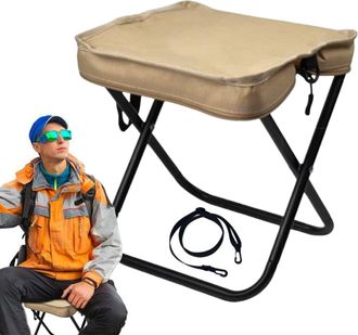 Generic Outdoor-Klappst&uuml;hle, faltbarer Stuhl, robuste Unterst&uuml;tzung, tragbar, bequeme Sitzgelegenheit mit Gurt, Campingbedarf, Strandsitz zum Angeln, Grillen,