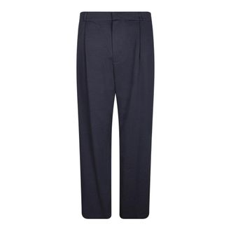 Harris Wharf London Seersucker Hose - - Trousers - Herren - Blau - 2XL