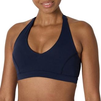 Amazon Essentials Soutien-Gorge de Sport Active FormFlex Dos Nu et Col en V, Ultra Doux, Soutien Léger Femme, Bleu Marine, XXL