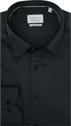 Eterna Herren Hemd Modern Fit | Satin Anthrazit | 100% Baumwolle | Kentkragen Gr. 43