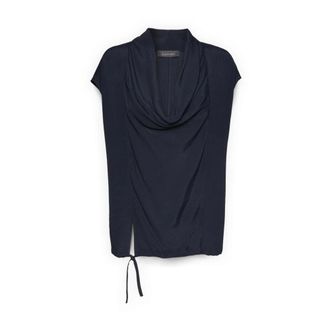 Elena Miro Bluse mit Drapierung und Tunnelzug - - Blouses & Shirts - Damen - Blau - 4XL