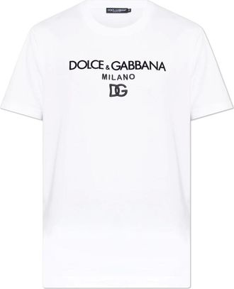 Dolce & Gabbana Homme, Tops, Blanc, Taille: XL Logo T-Shirt