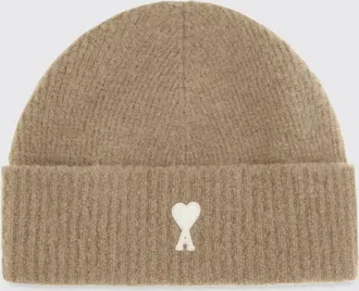 Ami Beanie-M&uuml;tze aus Woll- und Alpakagemisch mit gesticktem Logo