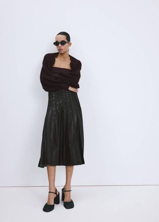 Mango Ensemble 2 pi&egrave;ces maille prune - Femme - M - MANGO