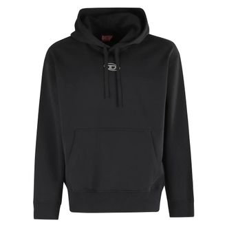 Diesel Homme, Sweatshirts et sweats à capuche, Noir, Taille: XL Sweat à capuche noir avec logo frontal