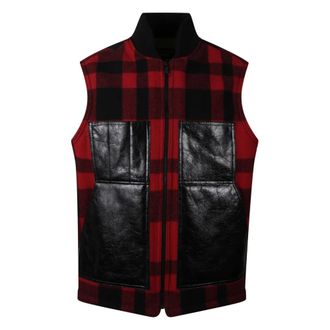 Junya Watanabe Mackinaw Woll- und Lederweste - - Jackets - Herren - Mehrfarbig - L