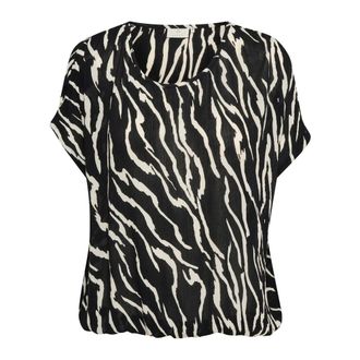 Kaffe Zebra Print Top & T-Shirt - - Blouses & Shirts - Damen - Schwarzk - XS