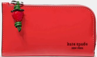 Kate Spade New York Kate Spade Devin Patent Zweifachklapp-Geldb&ouml;rse f&uuml;r Frauen in Rubinrot | Leder