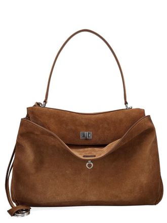 Balenciaga Womens Shoulder Bag Rodeo Medium Leather Buff