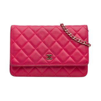 Chanel Pre-owned Portefeuille sur cha&icirc;ne classique matelass&eacute; en cuir - Femme - Pre-owned - Rose - Taille: ONE Size