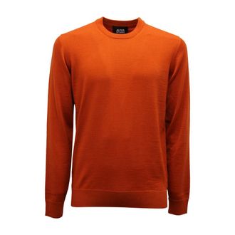 Alpha Studio Homme, Pulls, Orange, Taille: L Pull en Laine Tamarindo Merinos Slim Basic