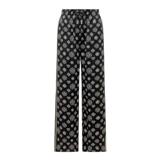 Casablanca Femme, Pantalons, Noir, Taille: 38 FR Monogram Pyjama Silk Satin Pantalons