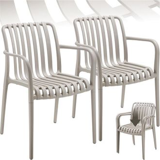 TecTake Tectake - Chaises de jardin résistant aux intempéries et aux uv facile dentretien