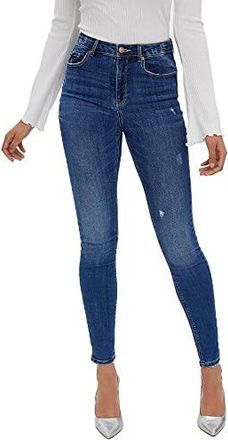 Vero Moda VMSOPHIA HR Skinny DESTR J LI388 Noos Jeans, Medium Blue Denim, S/30 Femme