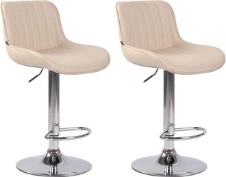 Clp Ensemble de 2 tabourets de bar Lentini en cr&egrave;me, chrom