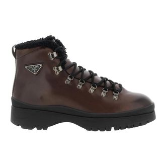 Prada Brixxen Lederstiefeletten - - Shoes - Herren - Braun - 42 EU