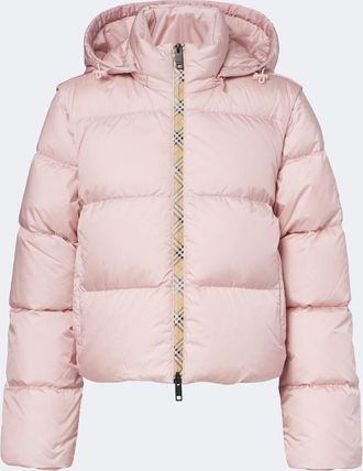 Burberry Veste doudoune Burberry Check &agrave; capuche