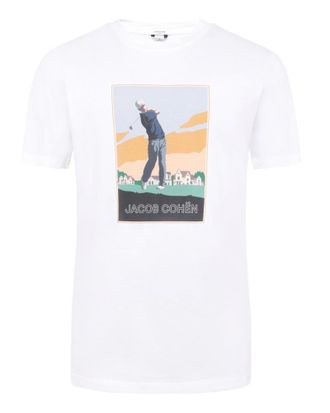Jacob Cohen Softes T-Shirt mit Golf-Motiv auf der Brust in