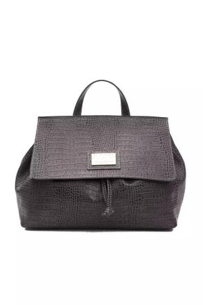 Pompei Donatella Graue Leder Damen Schultertasche