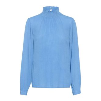 Kaffe Elegant Flowing Trine Blouse - Femme - Blouses et Chemises - Bleu - Taille: 42 FR