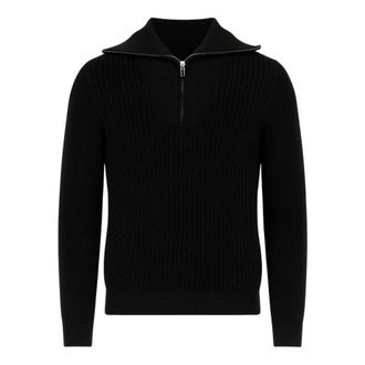 Paolo Pecora Schwarzer Rei&szlig;verschluss Pullover Finezza 7 - - Knitwear - Herren - Schwarzk - 2XL