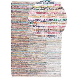 Beliani Beliani - Teppich Bunt 140 x 200 cm aus Baumwolle Kurzflor Rechteckig Handgewebt Modern