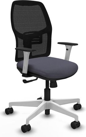 Piqueras y Crespo Alfera B&uuml;rostuhl mit wei&szlig;en und schwarzen Armlehnen, h&ouml;henverstellbare Lendenwirbelst&uuml;tze, ausgestattet mit Sincro 4 Positionen und Schneideschaum, Sc