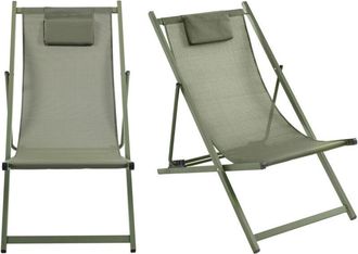 DRAWER Lot de 2 chiliennes en aluminium - Vert - Brisa